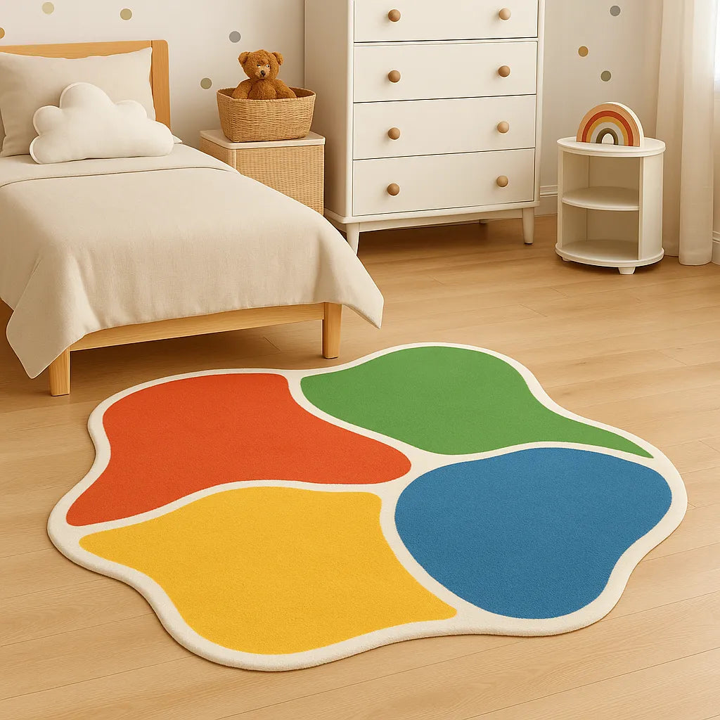 Color Patch Rug | Irregular Faux Cashmere Rug with Modern Design – A ...